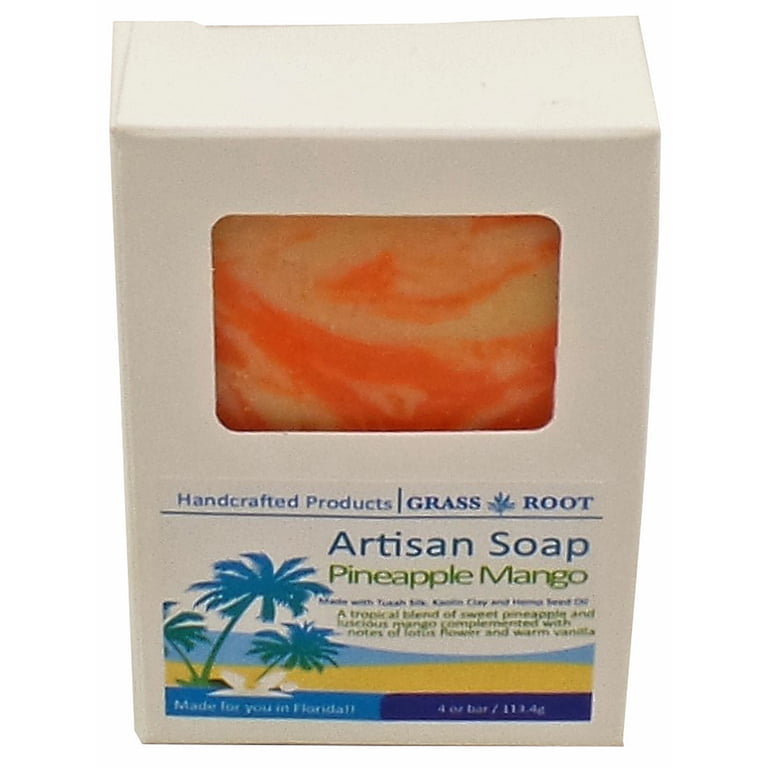 Hand Crafted 4oz Soap Bars made with Tussah Silk, Pineapple Mango ...